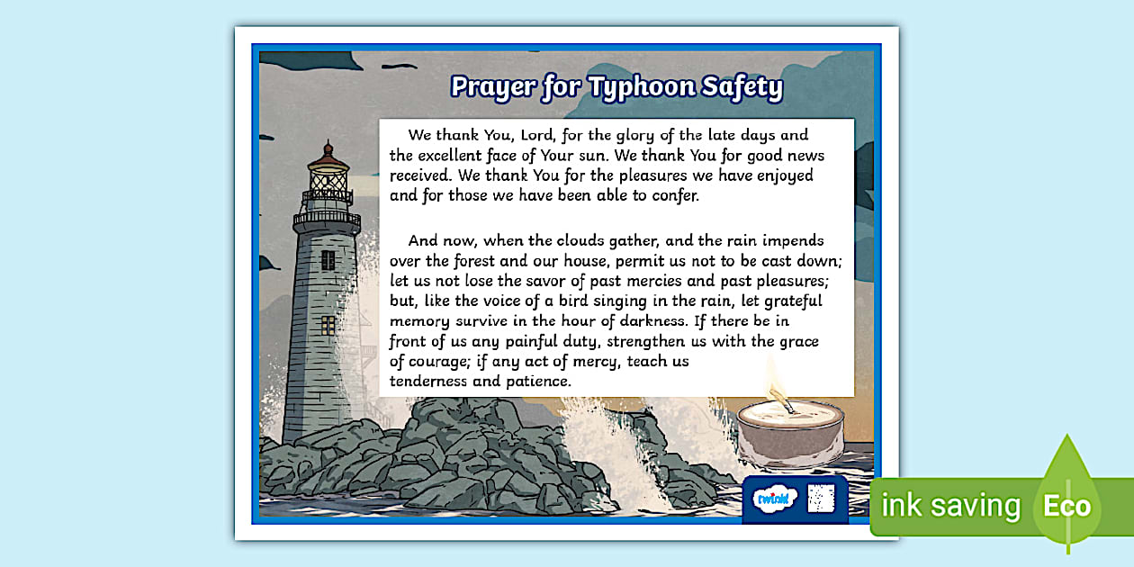 Prayer for Typhoon Safety | Grades 2 - 6 | Twinkl - Twinkl