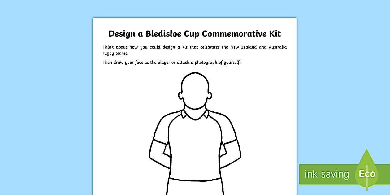 Blank Football Kit Template: Bledisloe Cup (teacher made)