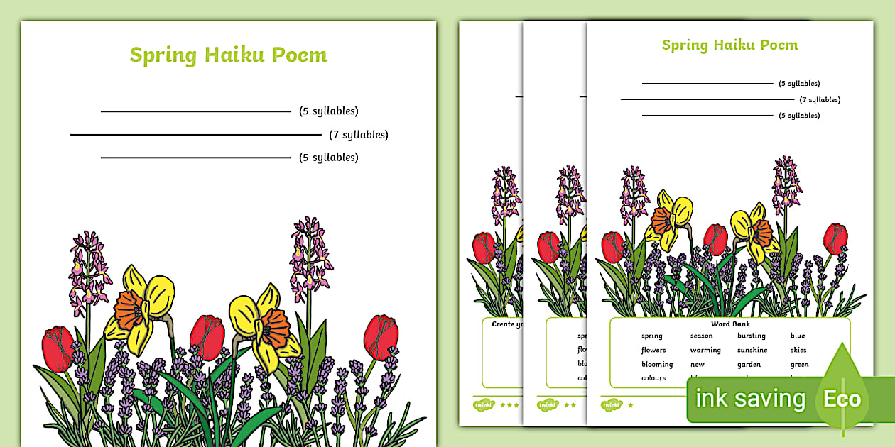 Spring Haiku Poems Differentiated Worksheets (teacher made)