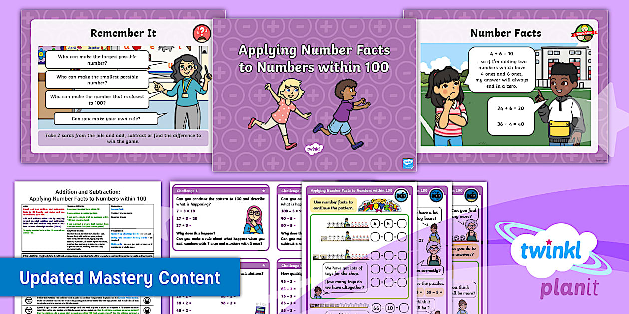 Y2 Recall and Use Number Facts PlanIt Maths Lesson 4