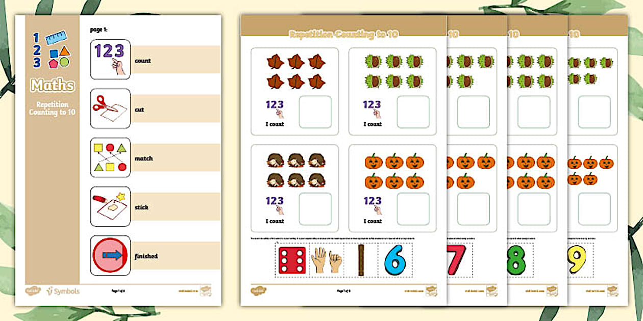👉 SEND Structured Steps Autumn Repetition Counting to 10
