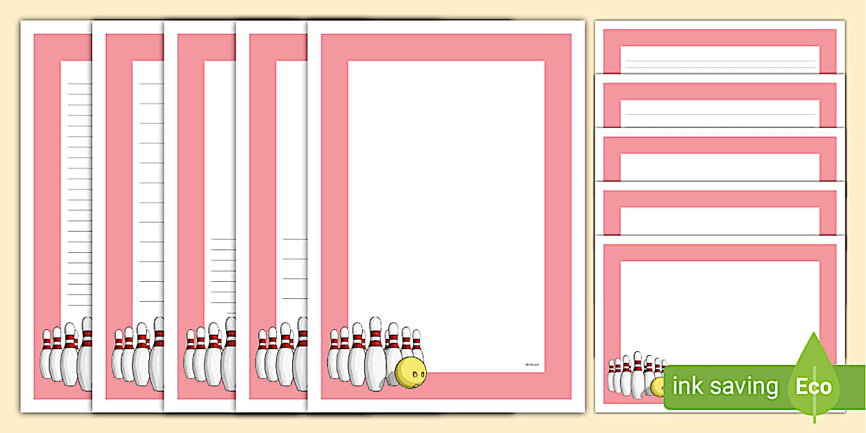 Editable Bowling Page Border (Hecho por educadores) - Twinkl
