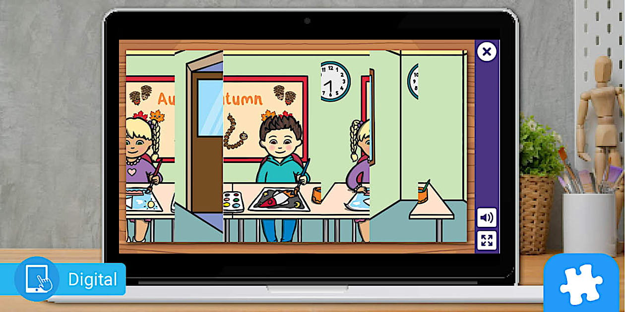 Fun Back to School Puzzle Strips Picture Sequencing Game