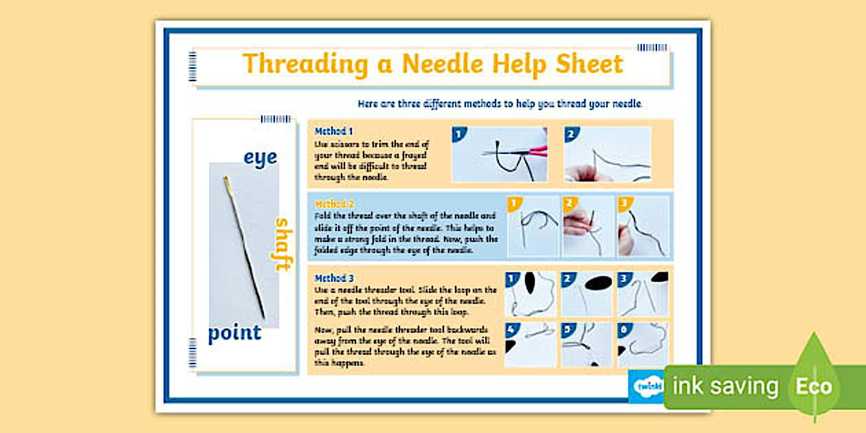 KS2 Threading a Needle Help Sheet (teacher made) - Twinkl
