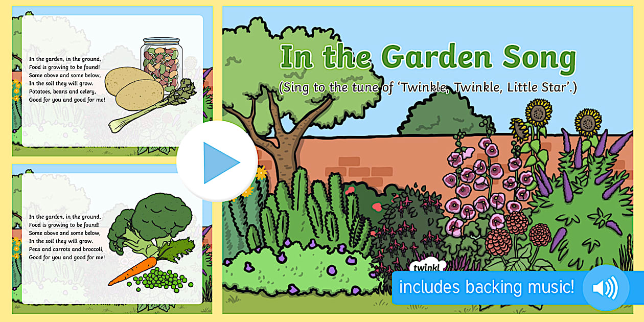 In the Garden Song PowerPoint (teacher made) - Twinkl