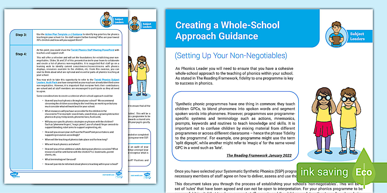 Twinkl Phonics Creating a Whole-School Approach Guidance-Primary Resources