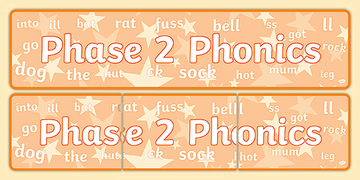 Cursive Phase 2 Phonics Display Banner (teacher made)