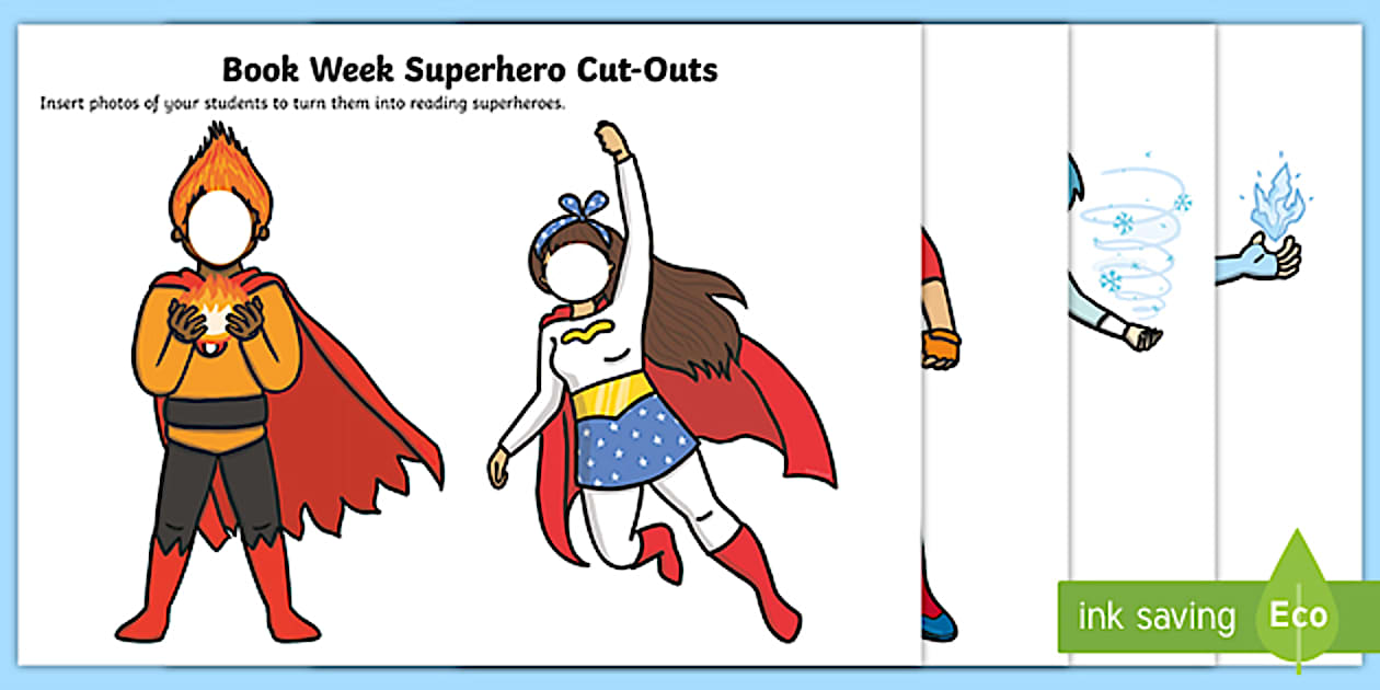 SA Book Week Superhero Display Cut-Outs (teacher made)