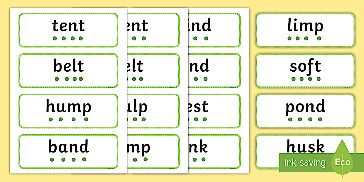 Middle East Phase 4 Sound Button Word Cards (teacher made)