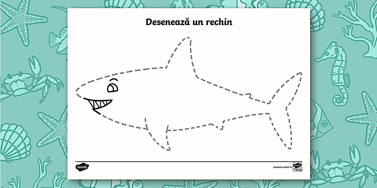 Desenează un rechin – Activitate de trasare după model