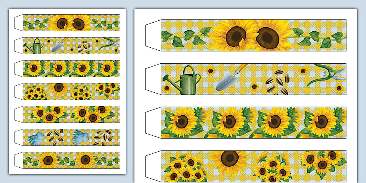 Sunflower-Themed Paper Chains (teacher made) - Twinkl