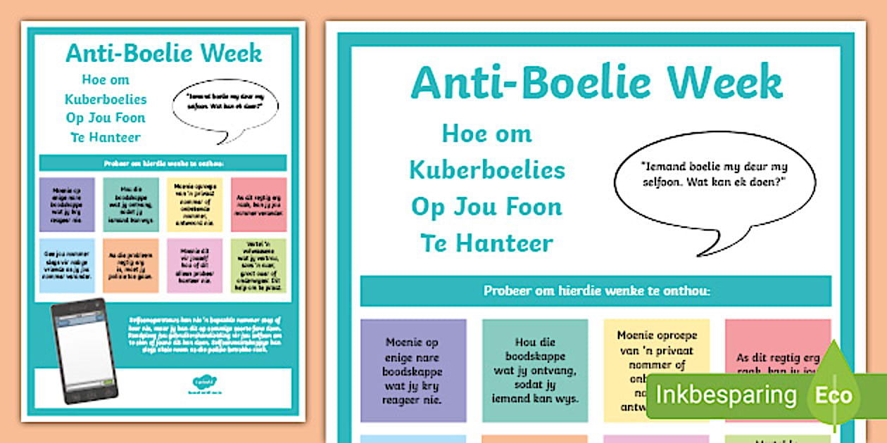 Anti-Boelie Week: Hoe om Kuberboelie op Jou Foon te Hanteer Plakkaat