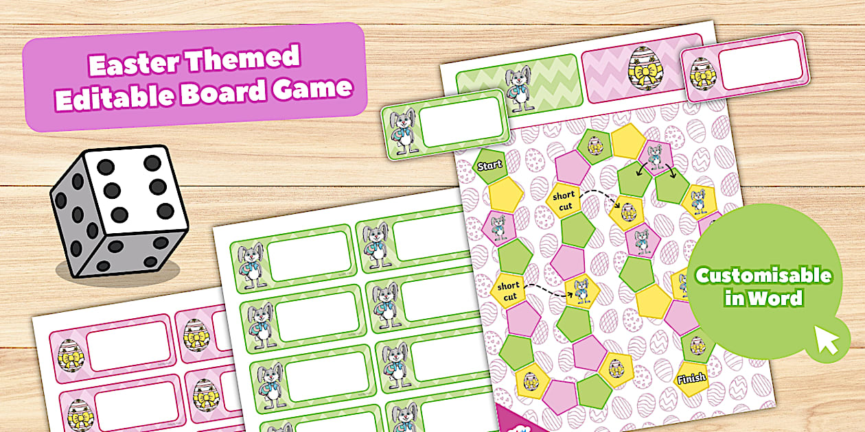 Editable Easter Themed Board Game - KS1 - Primary Resource