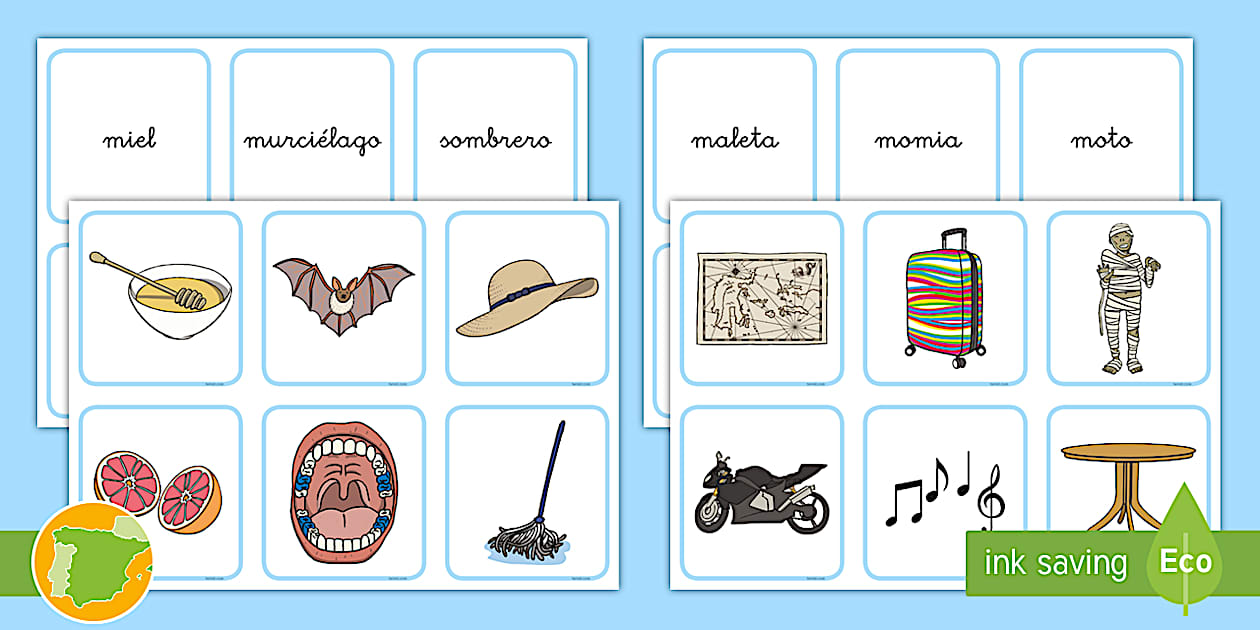 Tarjetas de emparejar: La letra M