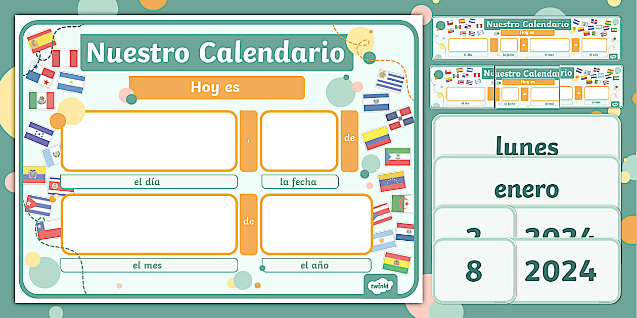 👉 Spanish: Calendar Display Pack (teacher made) - Twinkl