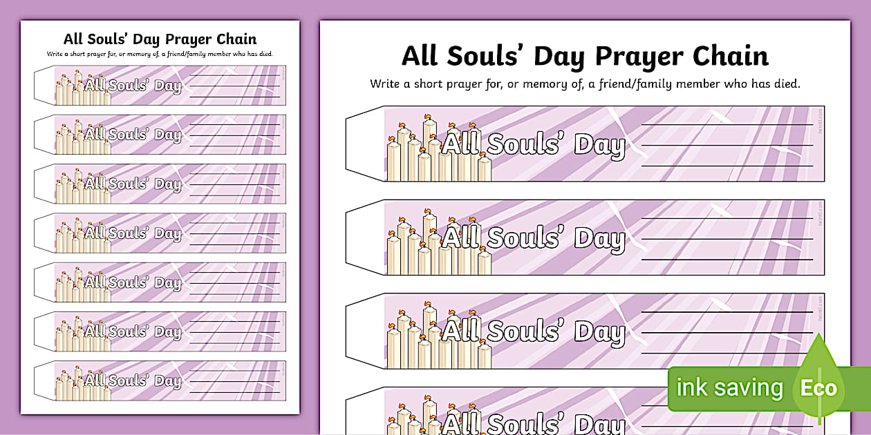 Prayer for All Souls' Day Paper Chain | Twinkl Resources
