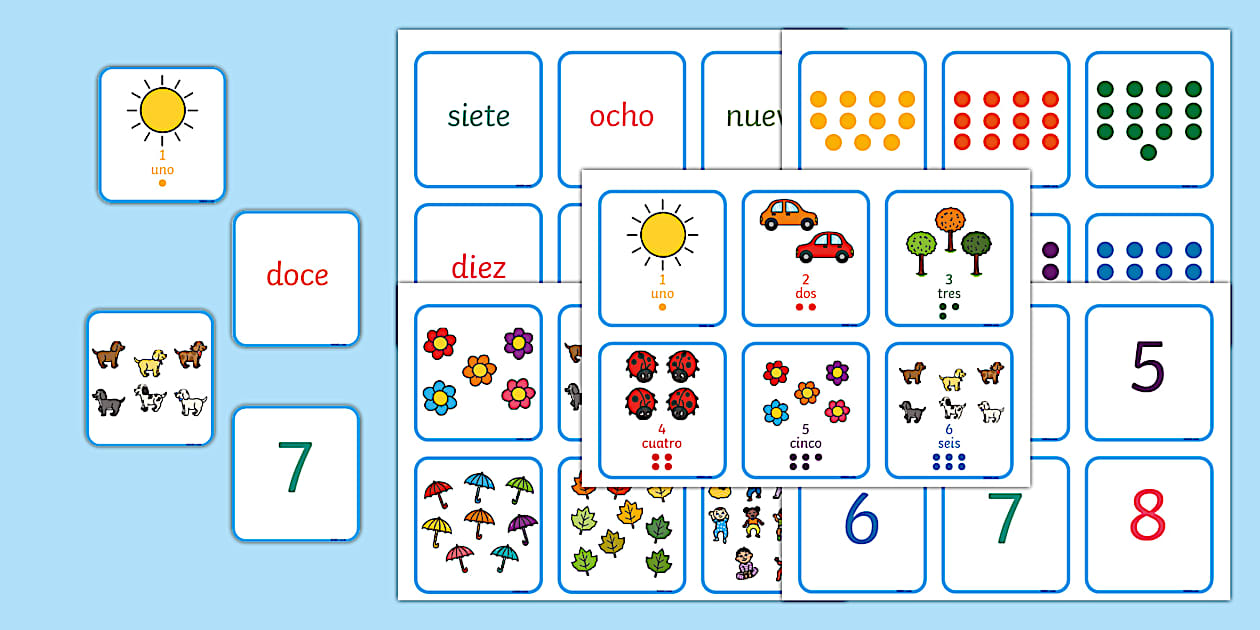 Tarjetas para emparejar números del 1 al 20 - Twinkl