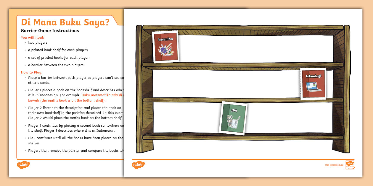 Barrier Game - Positional Language School Subjects Indonesian