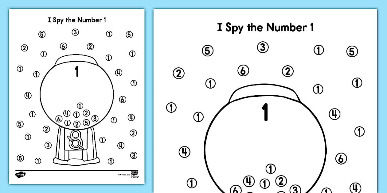 I Spy the Number 1 Worksheet (teacher made) - Twinkl