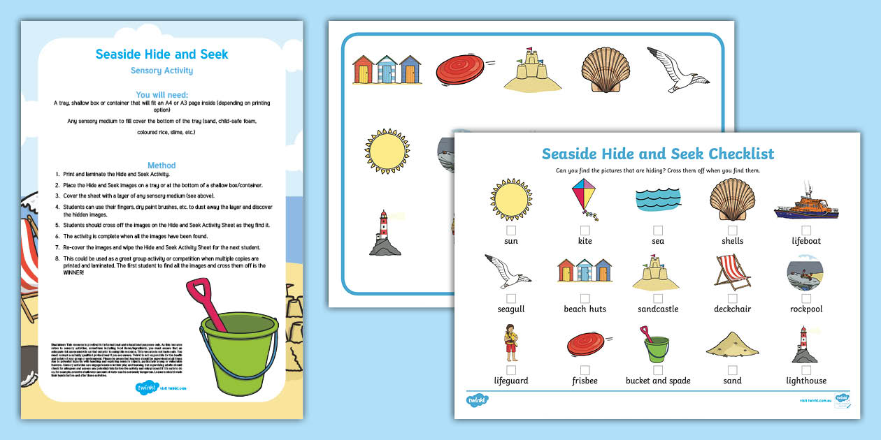 Seaside 'Hide and Seek' Sensory Activity (teacher made)