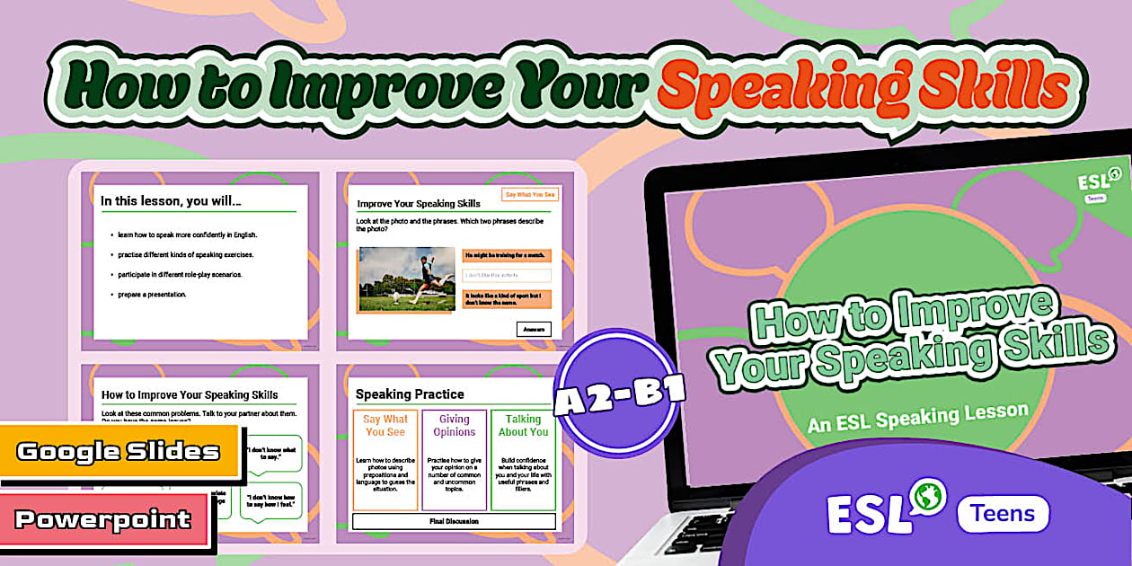 ESL How to Improve Your Speaking Skills PPT [Teens, A2-B1]