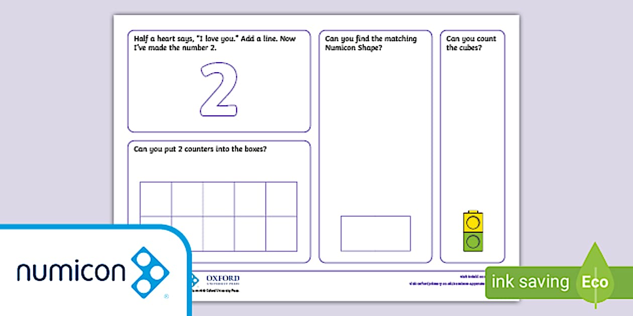 All About Number 2 Activity Mat with Numicon Shapes - Twinkl
