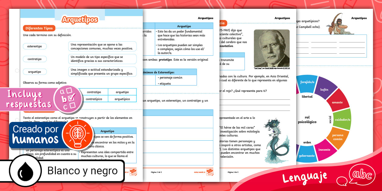 Guía de Trabajo | Arquetipos | Texto Narrativo - Twinkl