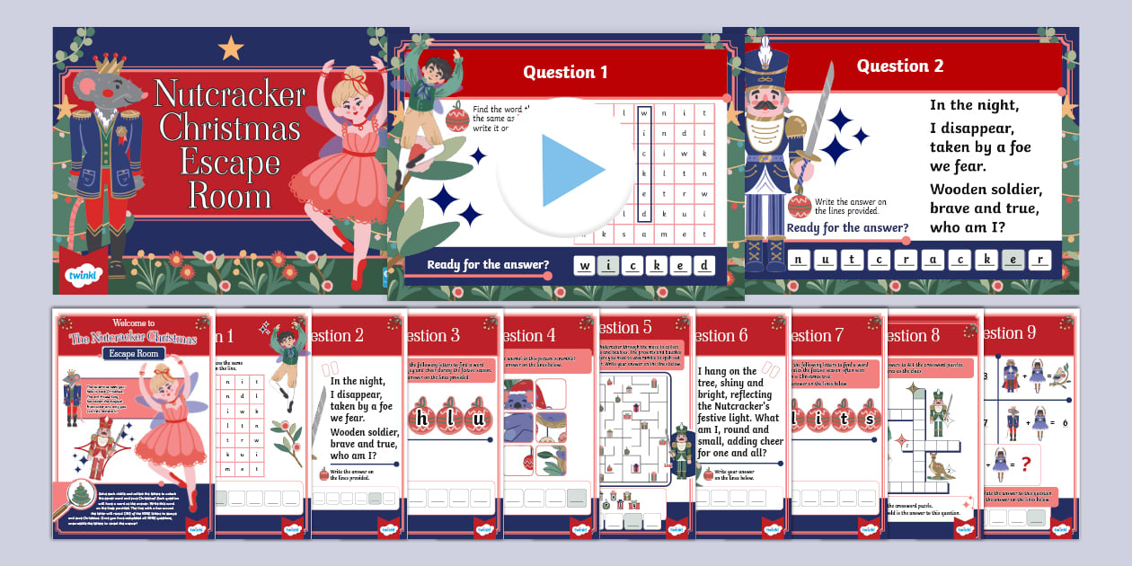Nutcracker Christmas Escape Room 3-6 (Teacher-Made) - Twinkl
