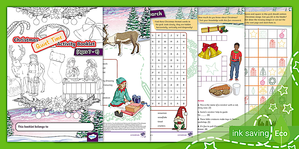 Christmas Quiet Time Activity Booklet (Ages 7 - 9) - Twinkl