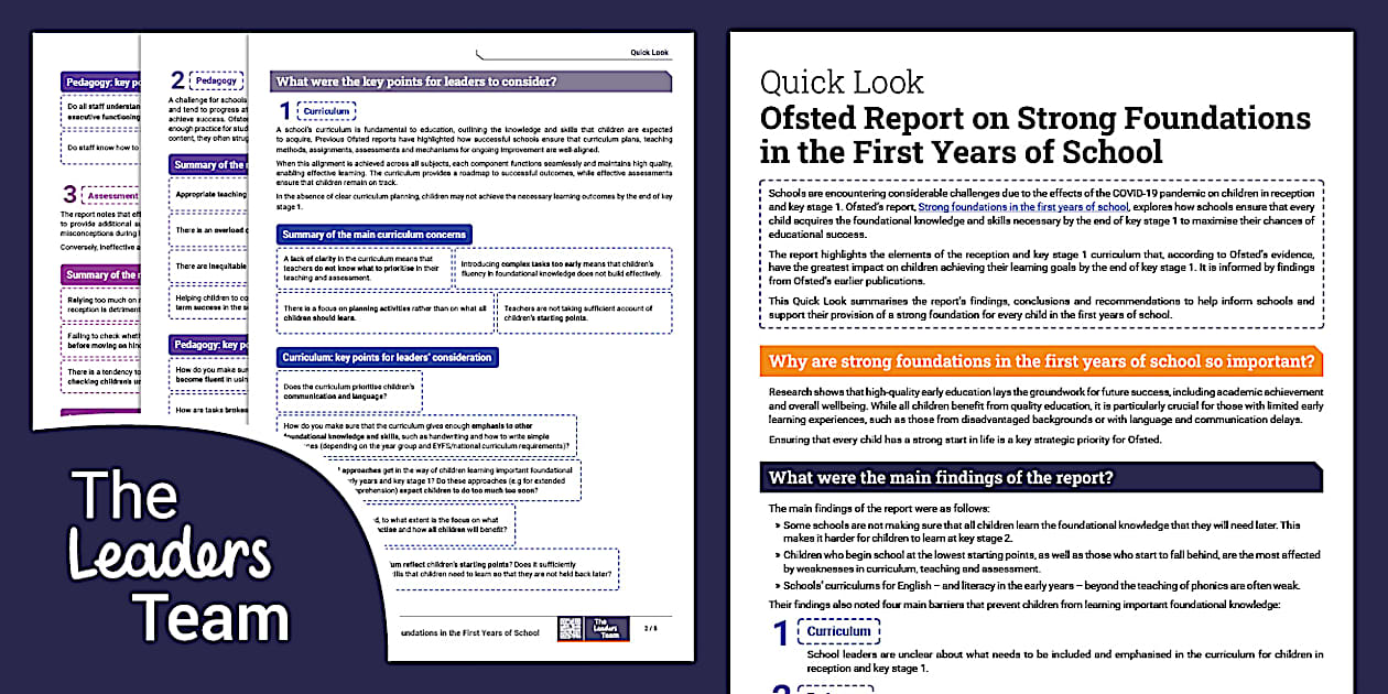 Quick Look: Ofsted report on foundational education.