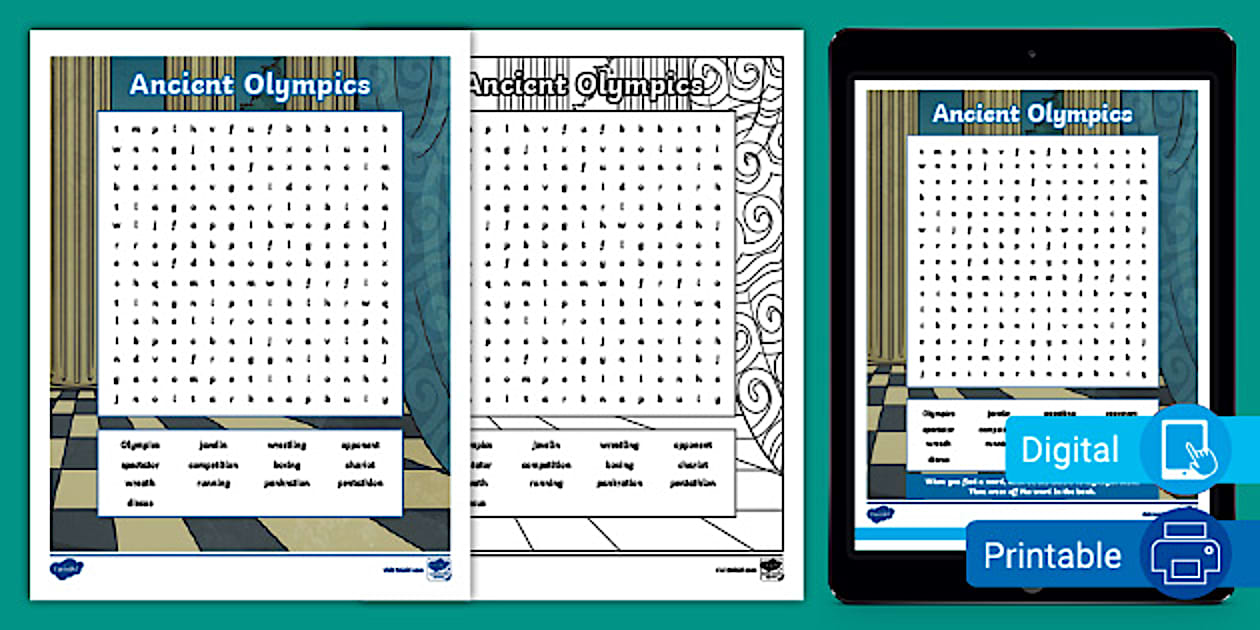 Ancient Olympics Word Search | Ancient Greece | Twinkl USA