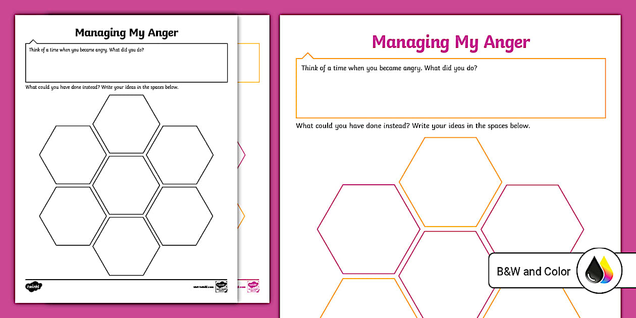 Managing Anger Worksheet | Resource | Twinkl USA - Twinkl