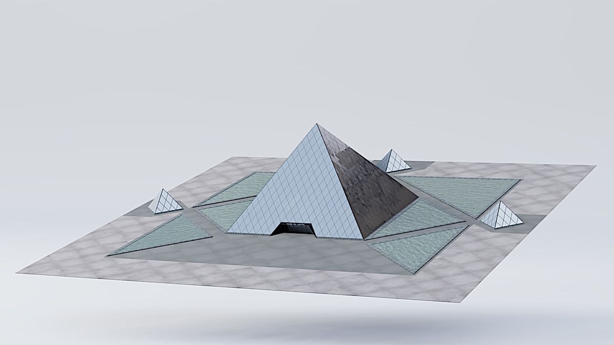 3D Model: Human Geography - Louvre Pyramid (Teacher-Made)