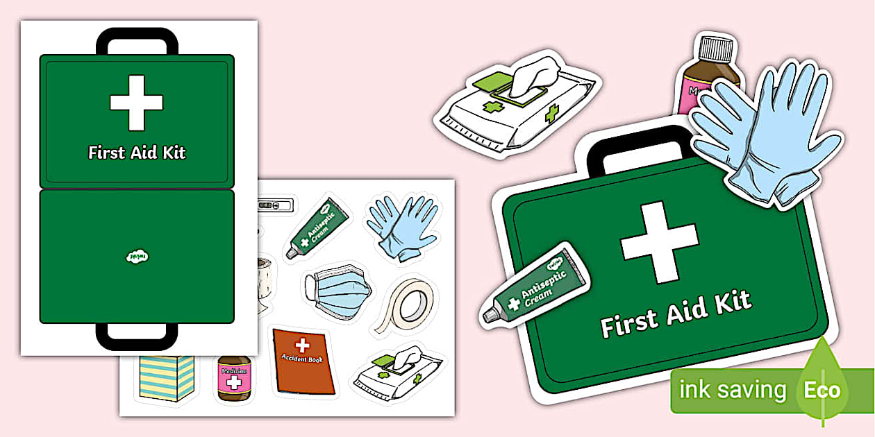 Black and White Making a First Aid Kit Activity - Twinkl