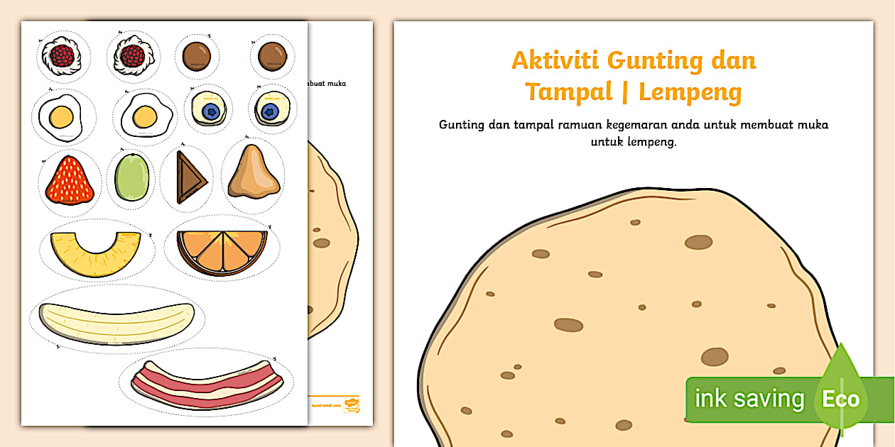 Aktiviti Gunting dan Tampal - Lempeng (teacher made)