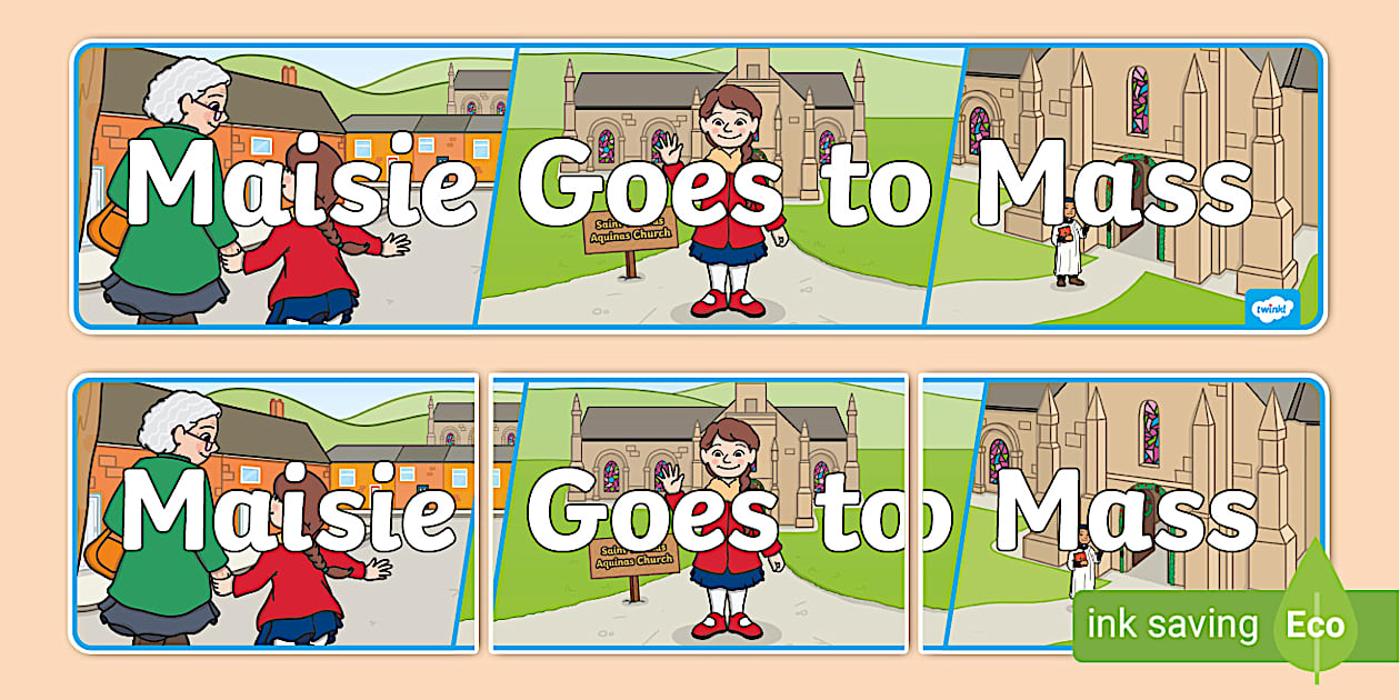 Maisie Goes to Mass Display Banner (teacher made) - Twinkl