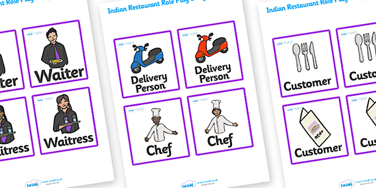 Indian Restaurant Role Play Badges (teacher made) - Twinkl