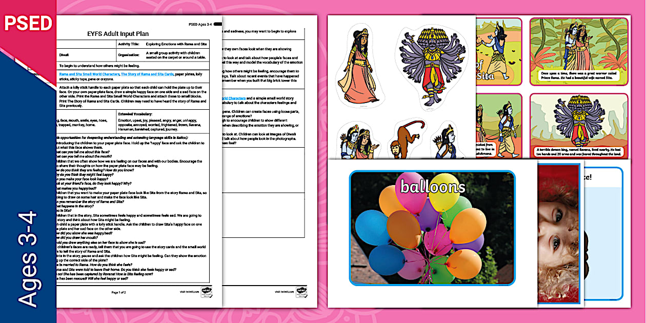 EYFS Exploring Emotions with Rama and Sita Adult Input Plan