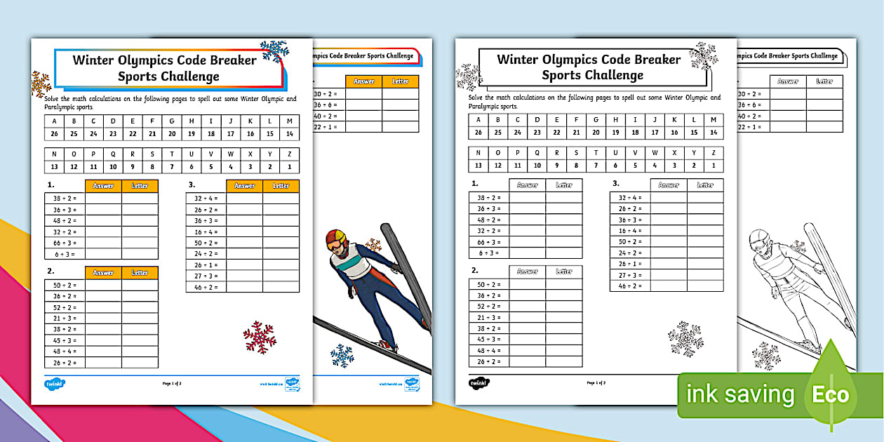 Winter Olympics Canadian Division Activity - Grades 4-6
