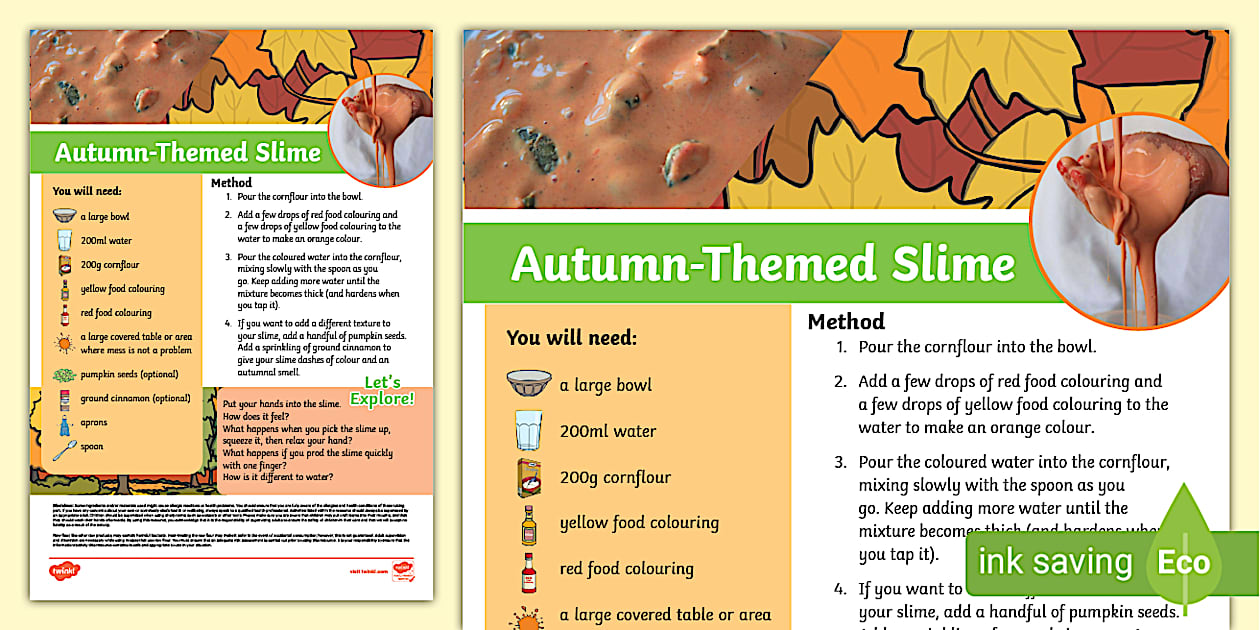 Autumn-Themed Slime Recipe (Teacher-Made) - Twinkl