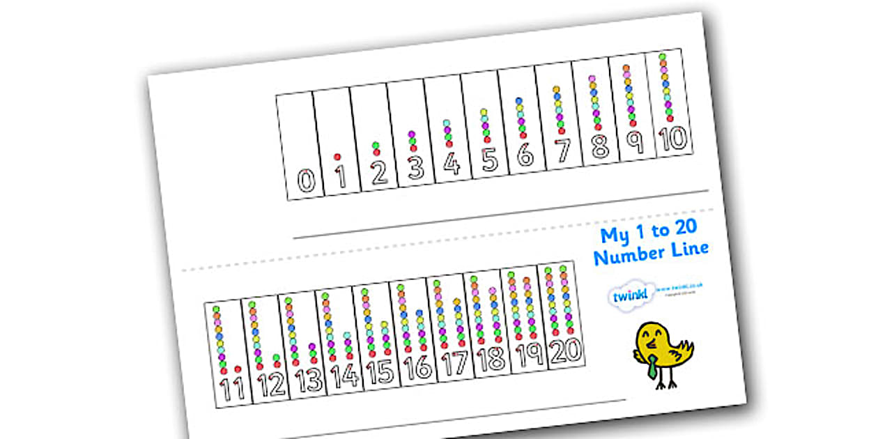 Numbers and Objects Number Line (0-20) - Twinkl