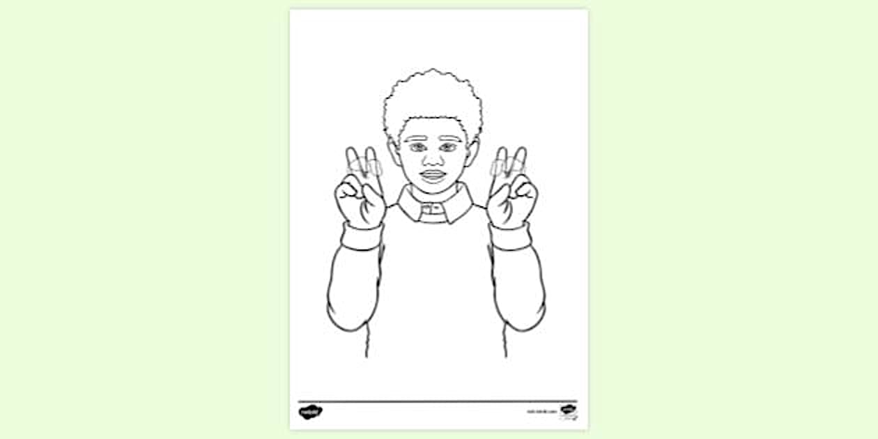 BSL Child Topic Colouring Sheet | Colouring Sheets - Twinkl