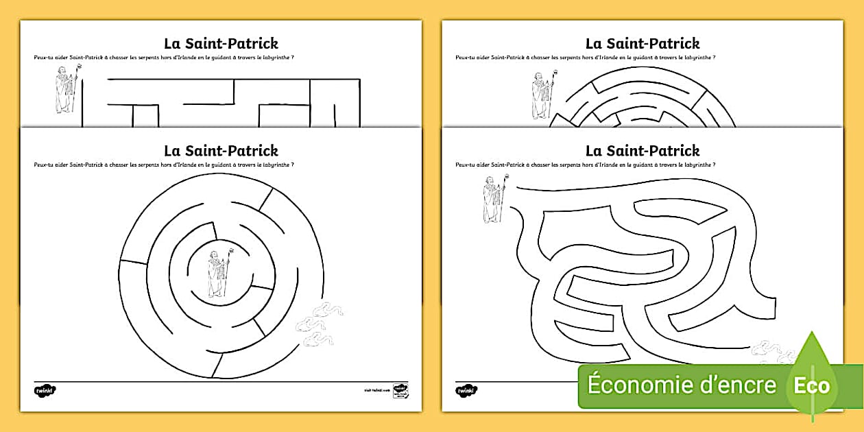 Labyrinthe de la Saint-Patrick - fiches d'activité - Twinkl