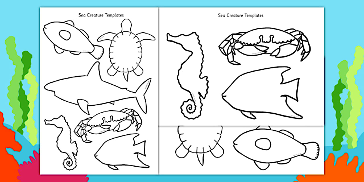 Cut-Out Sea Creature Templates (Under the Sea) - ESL Ocean Resources