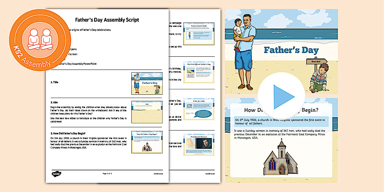 KS2 Father's Day Assembly Pack (teacher made) - Twinkl