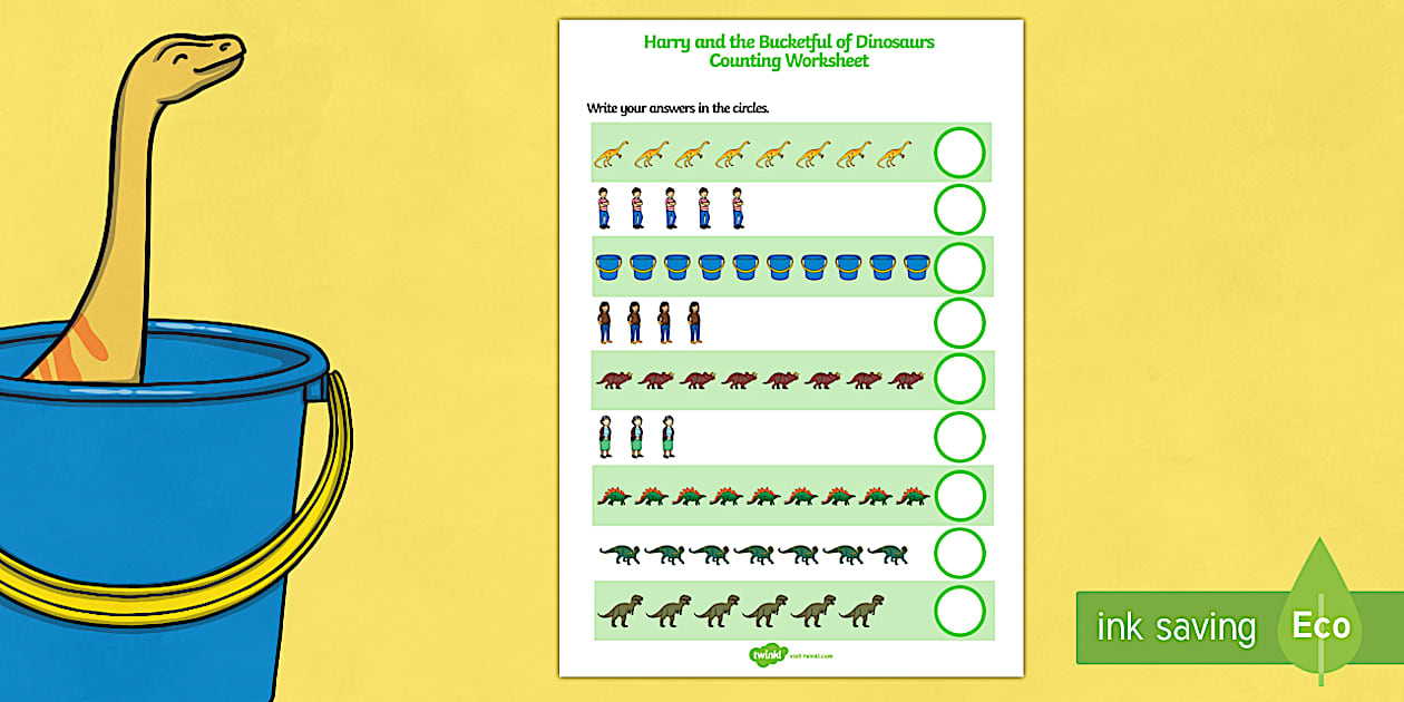 Editable Counting Sheet to Support Teaching on Harry and the Bucketful of