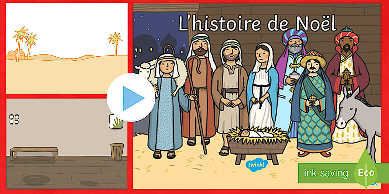 PowerPoint : L'histoire de Noël - Arrière plan - Twinkl