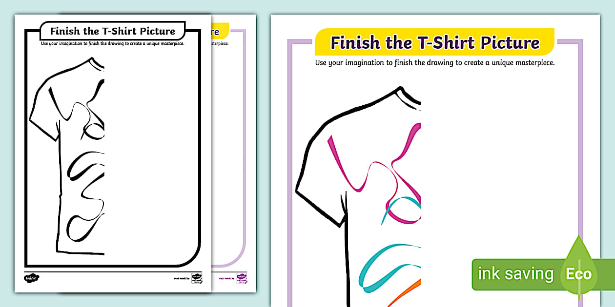 Finish the T-Shirt Picture Worksheet (teacher made) - Twinkl
