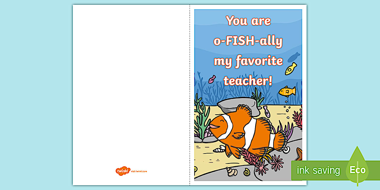 o-FISH-ally Teacher Appreciation Card | Twinkl USA
