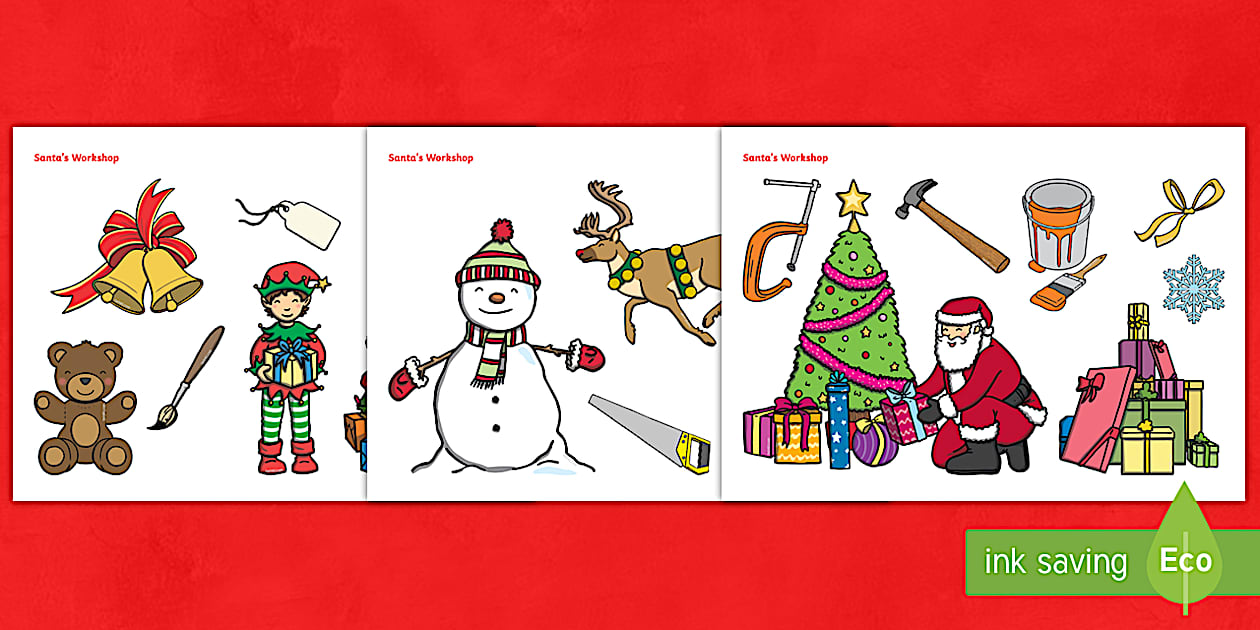 Christmas Aistear Santa's Workshop Role-Play Cut-Outs
